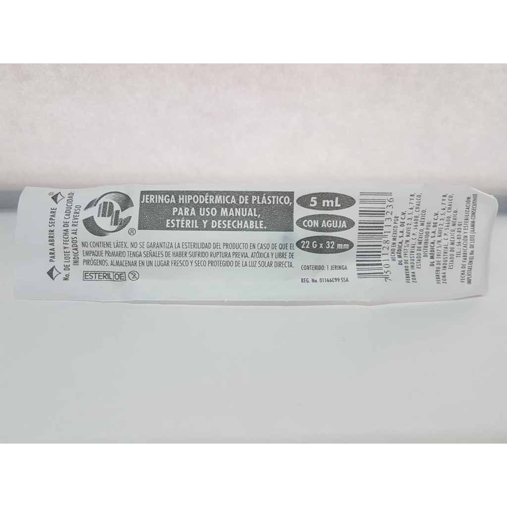 JERINGA DL 5ml 22X32 NEGRA C/100pzas - Villa Farma | Farmacia Chimalhuacan